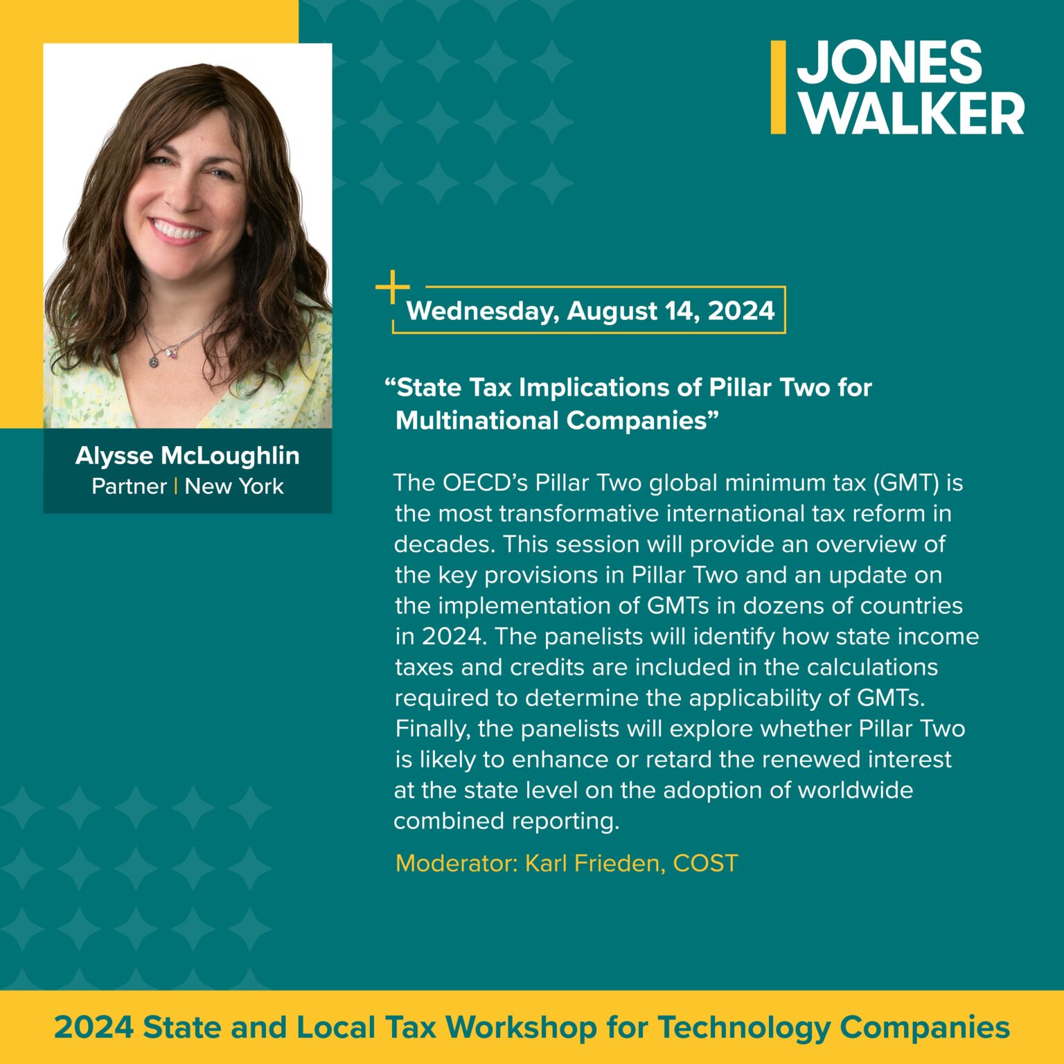 Alysse McLoughlin Presents at COST Workshop for Technology Companies in ...